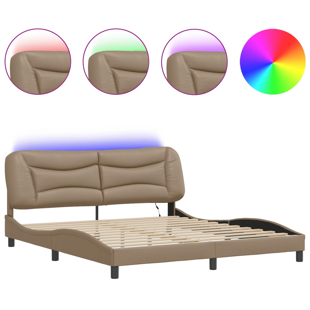 Cama matrimonial | Cama para adultos | Estructura de cama con luz LED ...