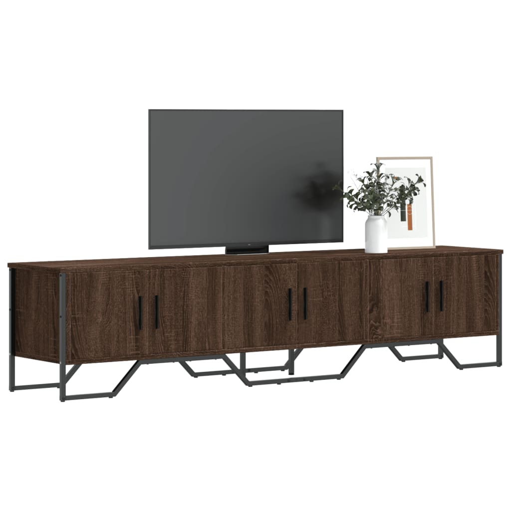 Meuble TV chêne marron 180x34x41 cm bois d'ingénierie | Leroy Merlin