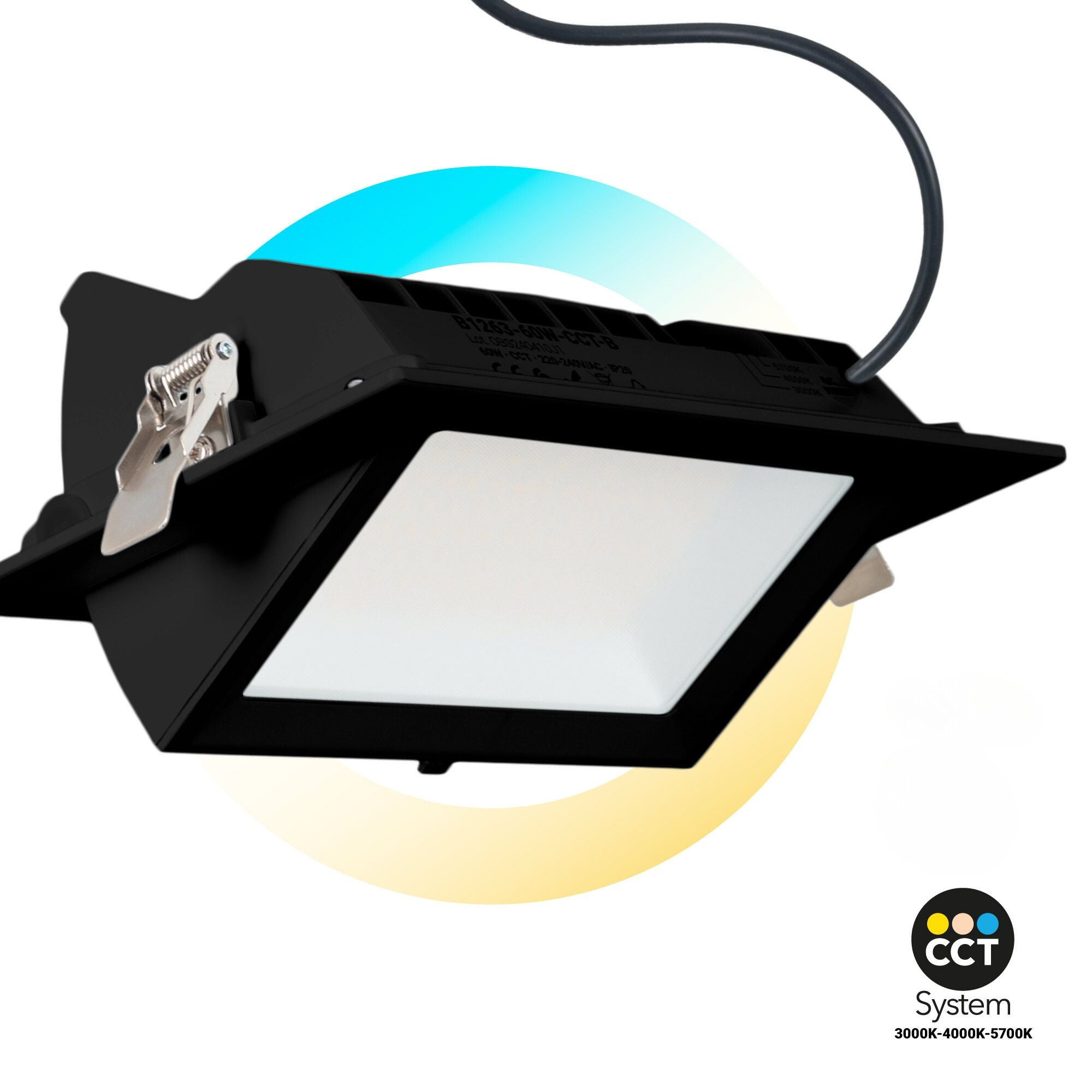 Downlight LED rectangular orientable CCT 38W - Negro - 100° Driver ...