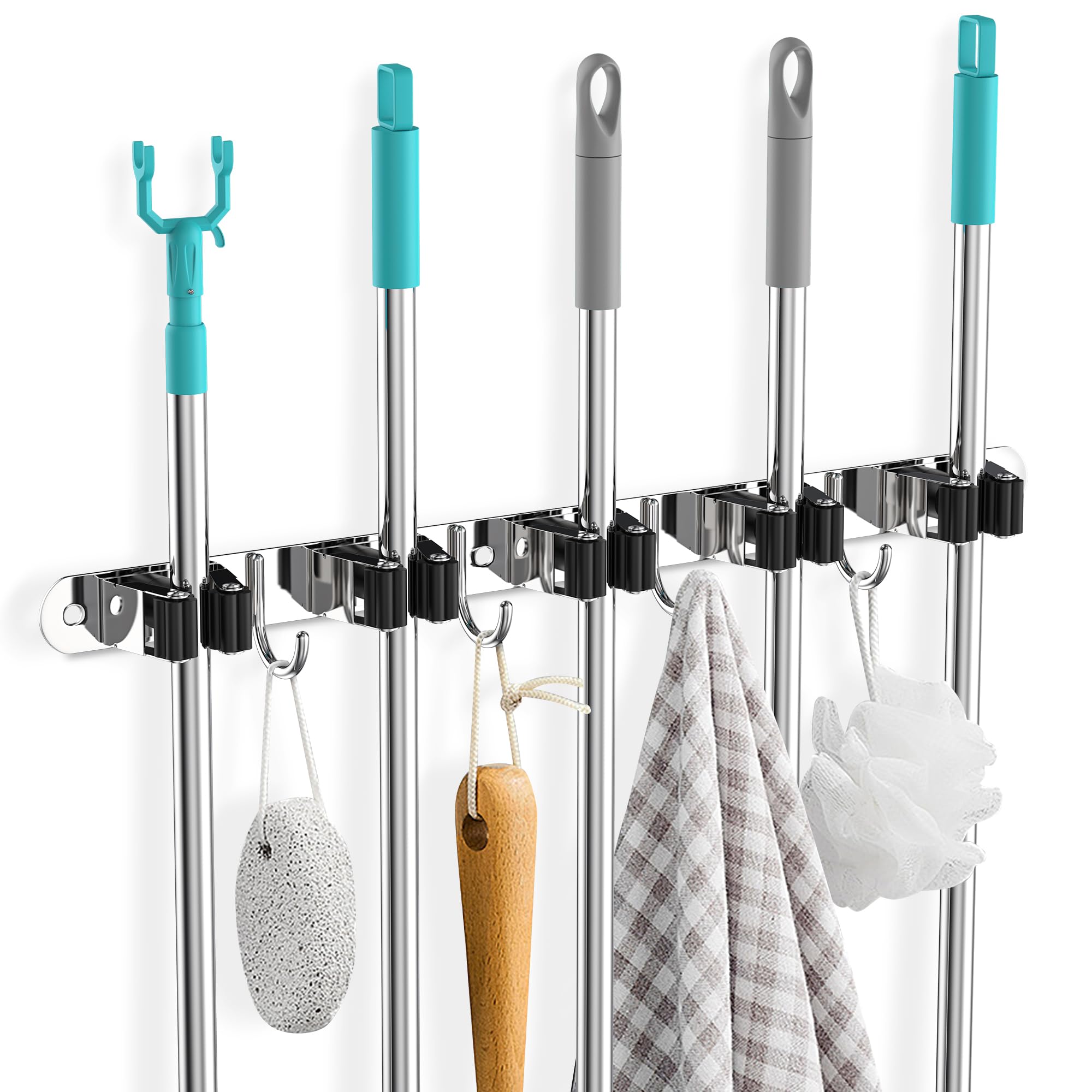 Cheerhom Porta Scope Parete, 5 Supporti e 4 Ganci Nero Portascope ...