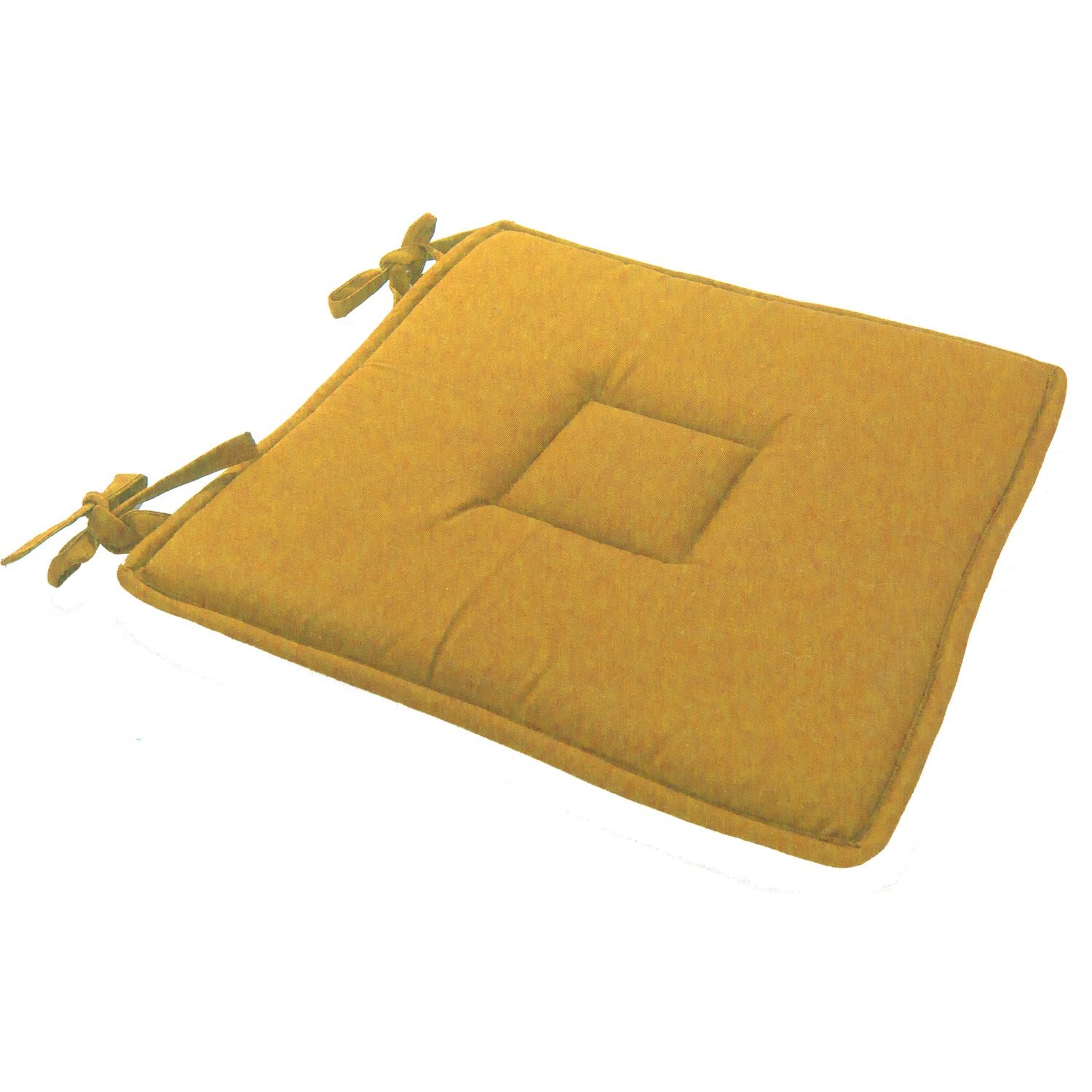 Galette de chaise uni effet Bachette - 40 x 40 cm - Moutarde | Leroy Merlin