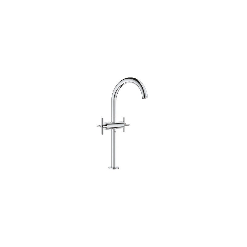 GROHE Atrio Robinet de lavabo rehaussé XL-size avec bec rotatif et poignées croix chrome | Leroy ...
