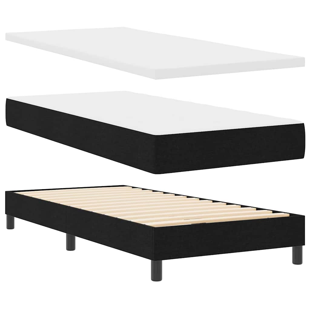 Lit simple | Lit adulte | Lit Box Spring avec Matelas Noir 90x200 cm en ...