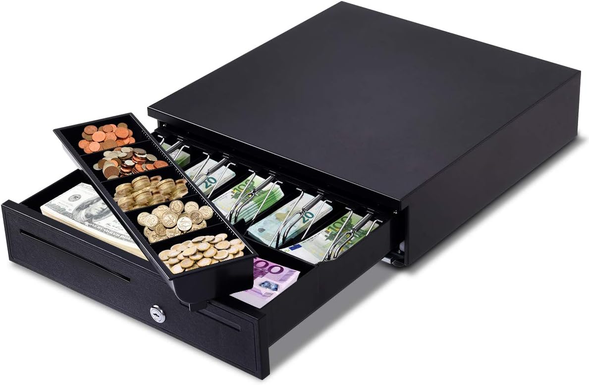 Tiroir Caisse avec 5 Compartiments a Monnaie et 5 a Billets, 1 Cache a ...