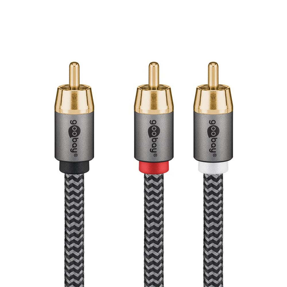GOOBAY Câble audio 1 rca mâle 2 rca mâles 10 m | Leroy Merlin