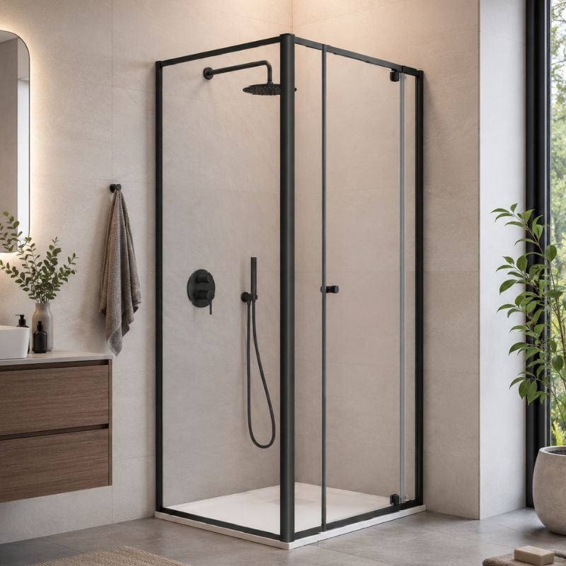 Mampara de ducha PIVOT angular 67-77x67-69 cm para espacios reducidos ...