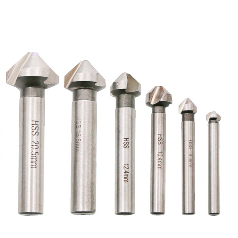 6 Pcs Forets de chanfreinage à 3 rainures Ti plaqué, 90 degrés, pour ...