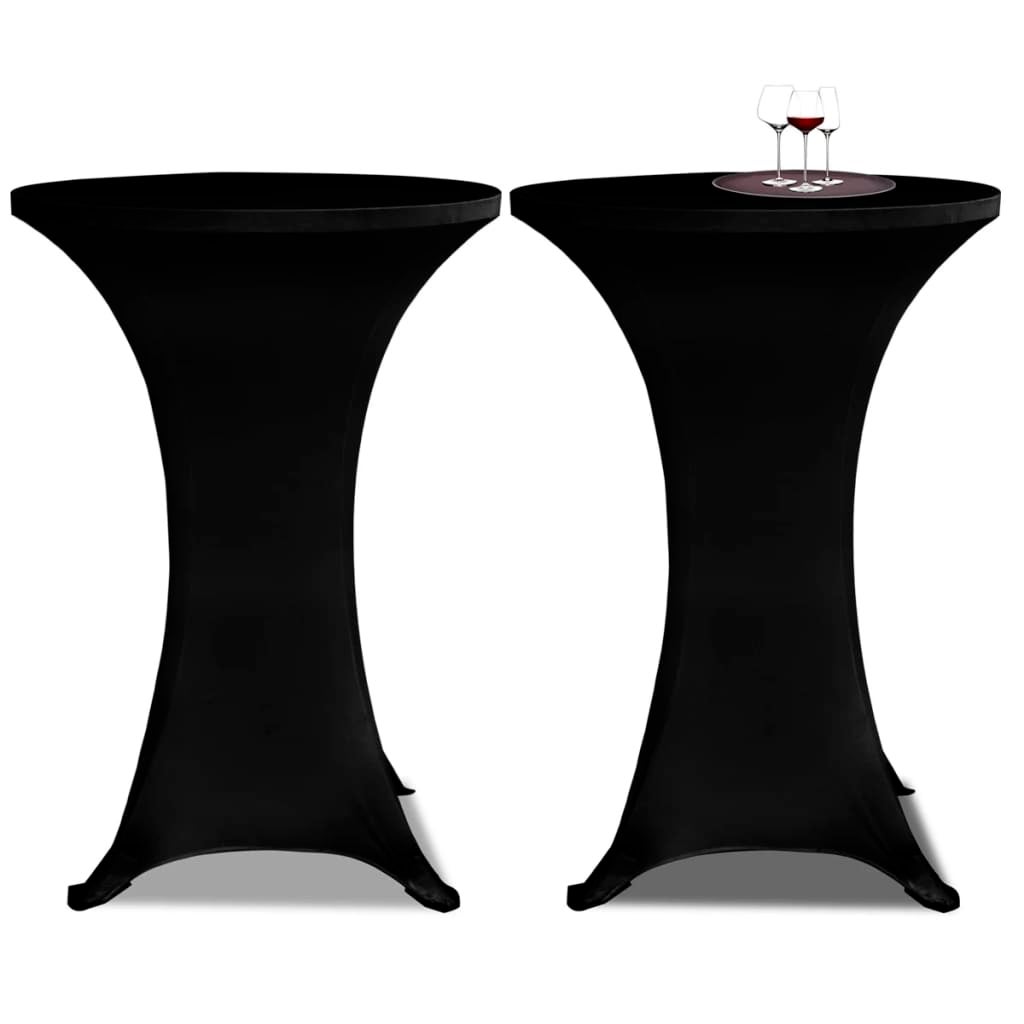 Housse de table Ø 60 cm Noir extensible 2 pcs vidaXL | Leroy Merlin