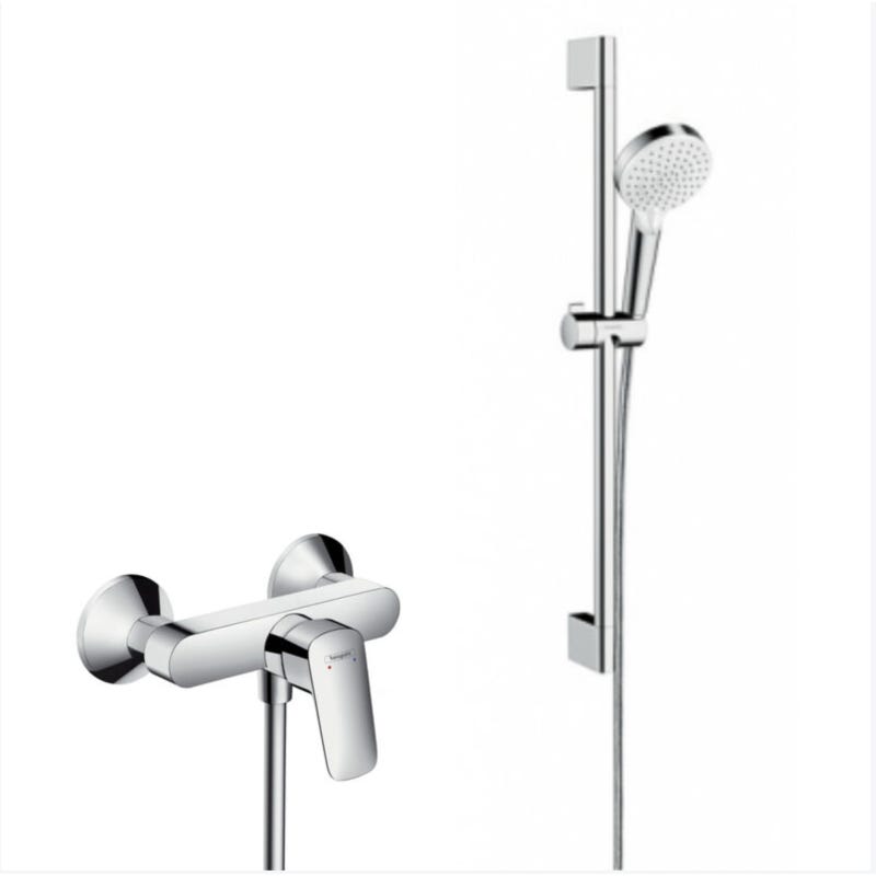Hansgrohe Set De Douche Mitigeur Logis Douchette 2 Jets Barre 65 Cm