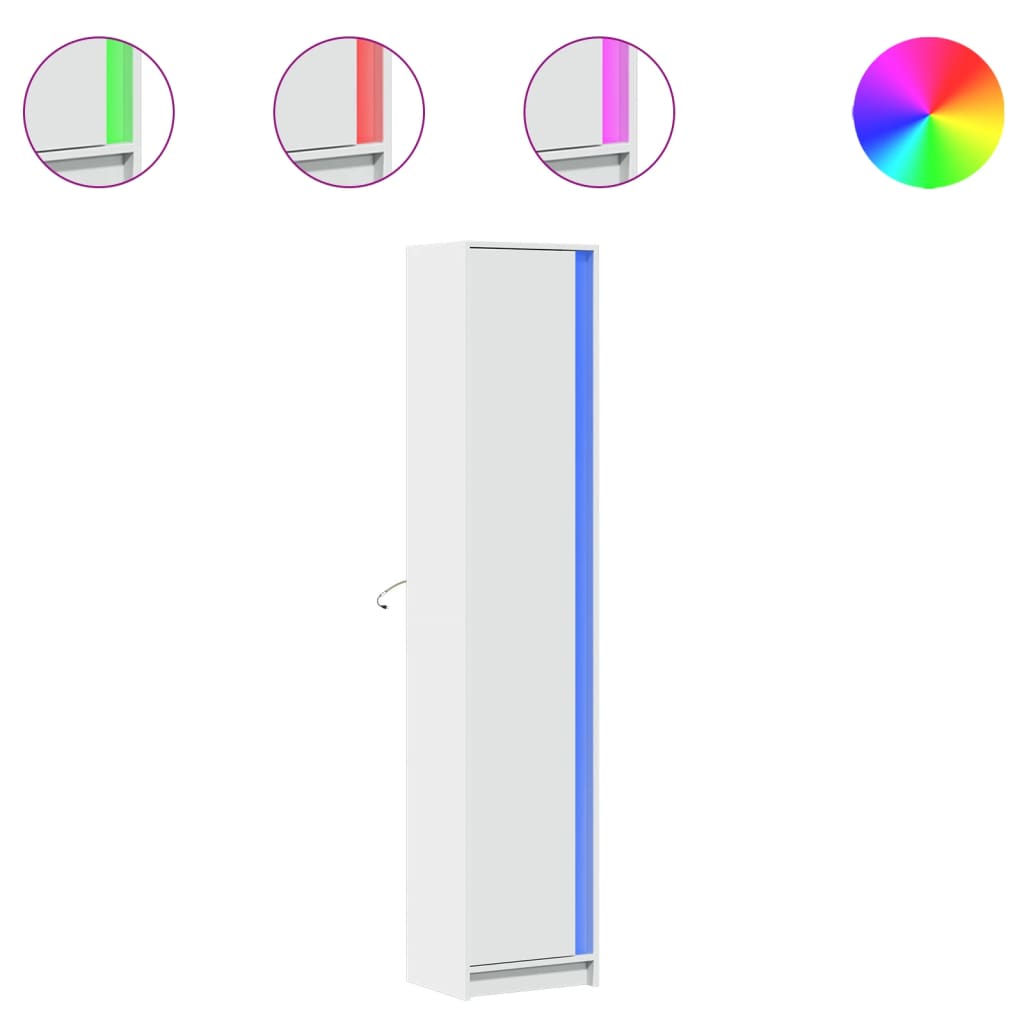 Buffet avec LED en bois composite blanc 41,5x32,5x200 cm | Leroy Merlin