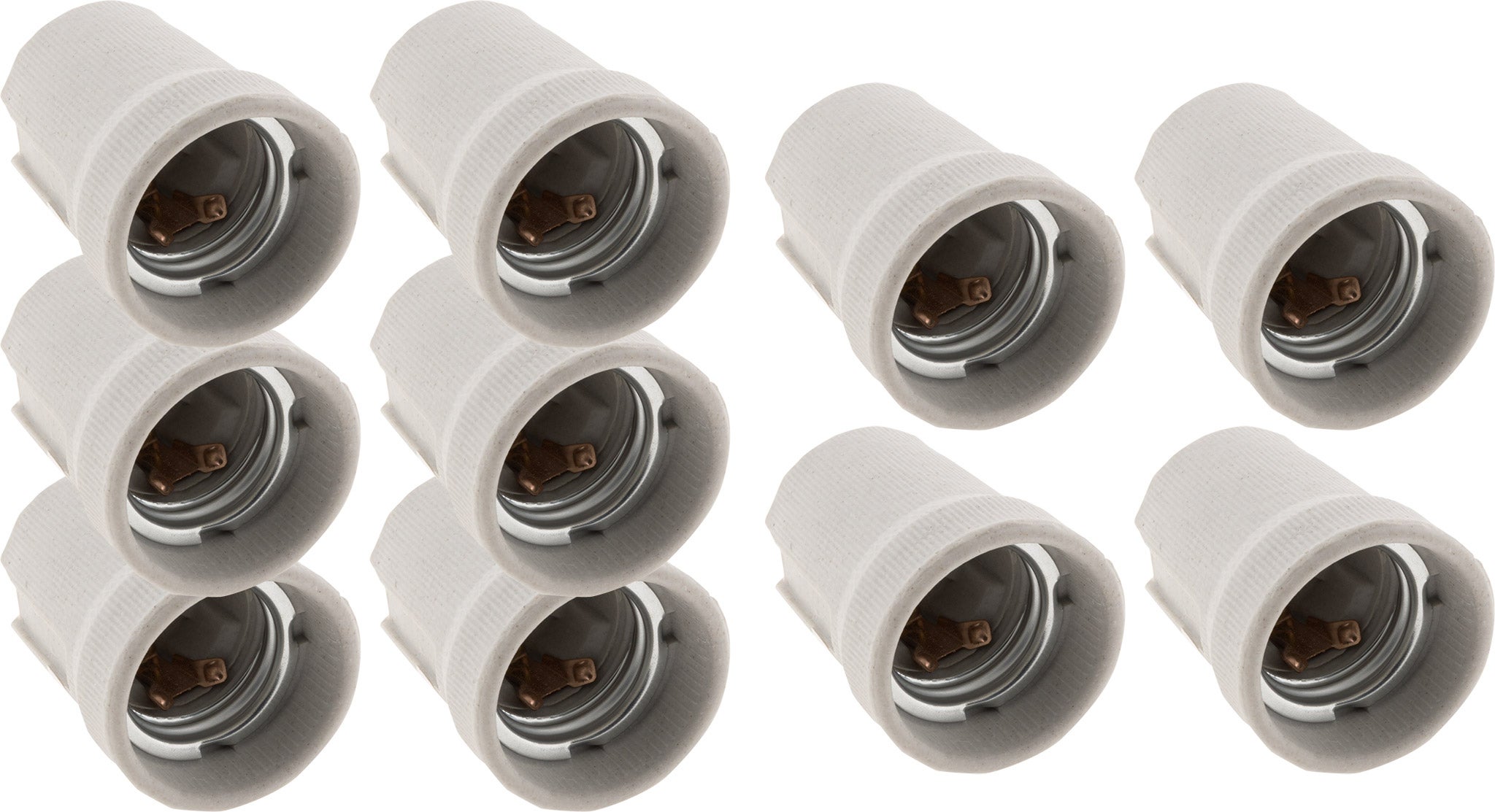 Lot de 10 douilles E27 Porcelaine à vis - Blanc - Zenitech | Leroy Merlin