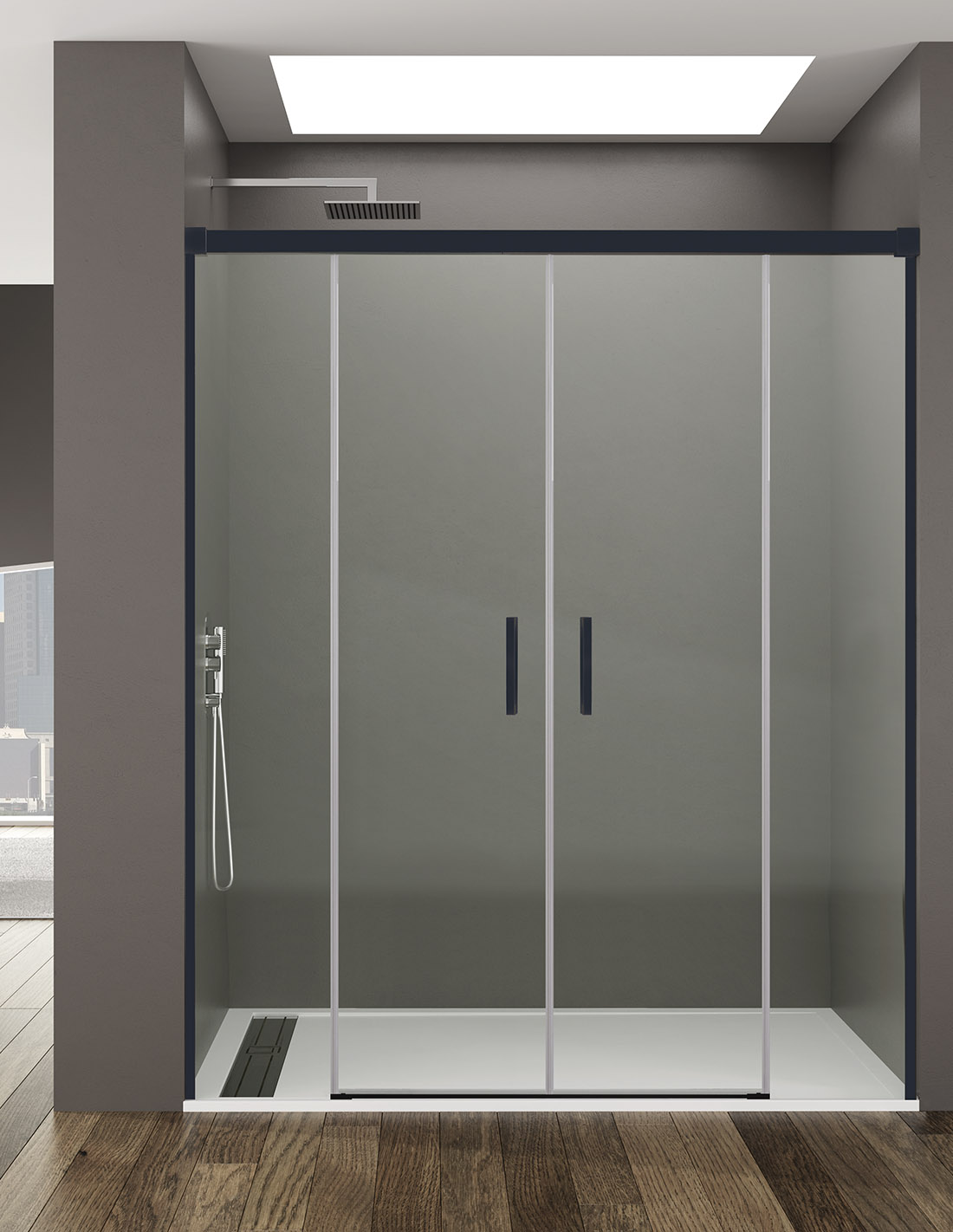 Cabine Paroi de douche frontale 2+2 ALLSTONE BASIC, Sans profil ...