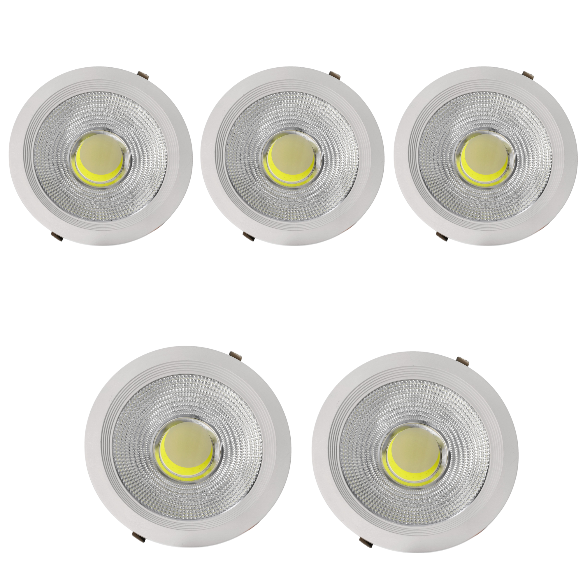 Pack x5 Downlight LED COB redondo empotrar, 30W 3000 lúmenes, luz ...
