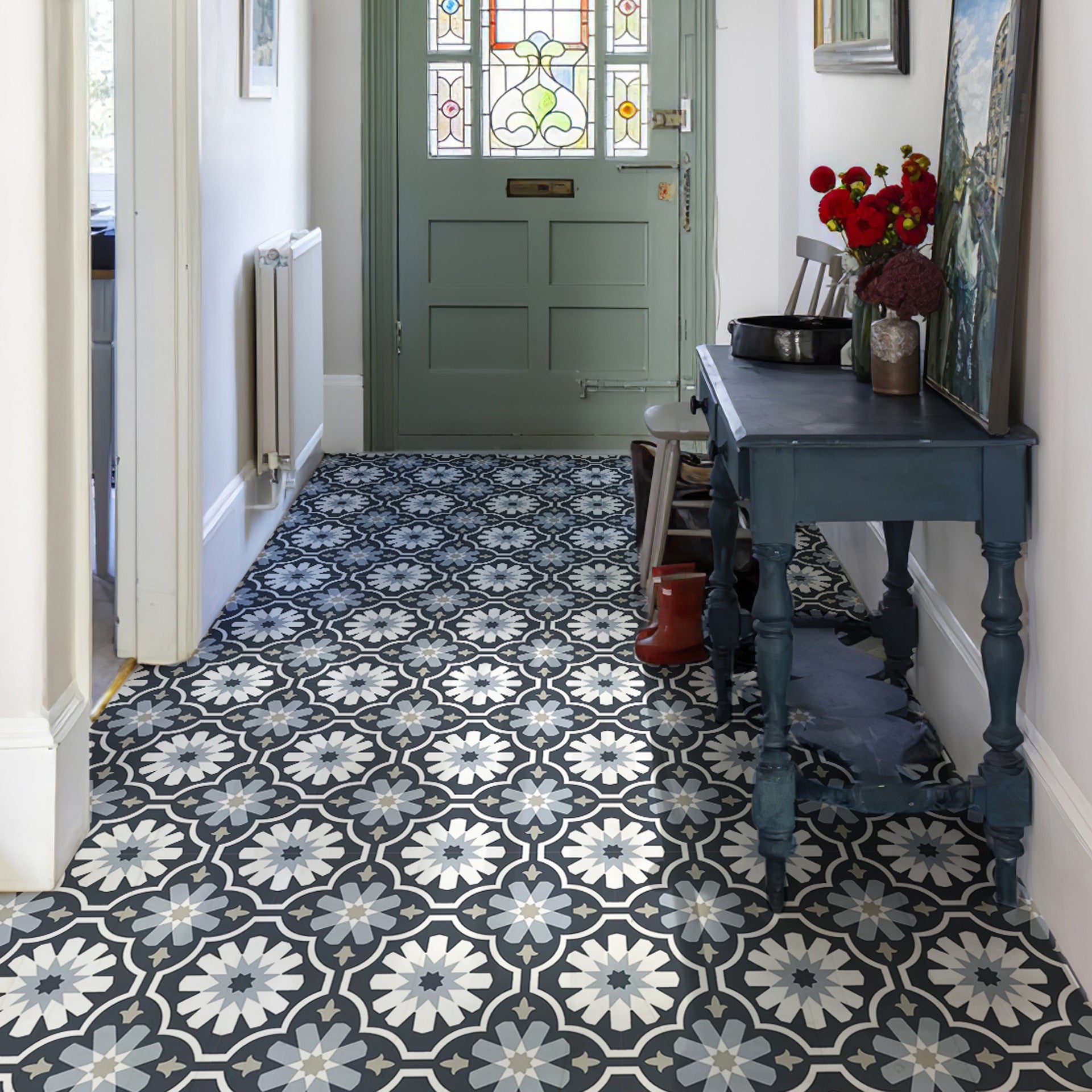 Autocollants de sol auto-adhésifs, carrelage de sol à fleurs ...