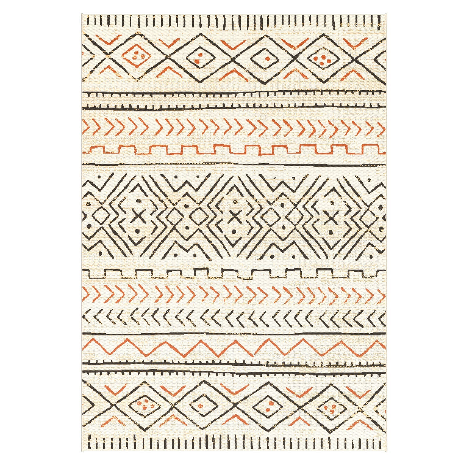 Tapis de séjour pour l’intérieur et l’extérieur, Aztec, Jaune 80 x 150 ...