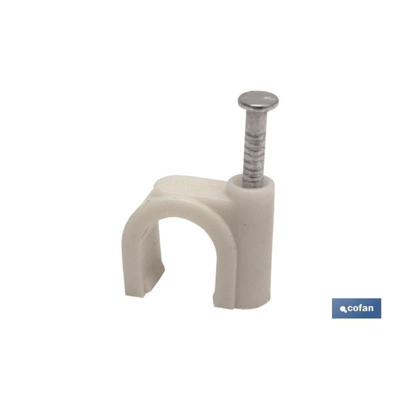 Bl 8 uds grapa plastica redondo 6mm caja 12 unid. | Leroy Merlin