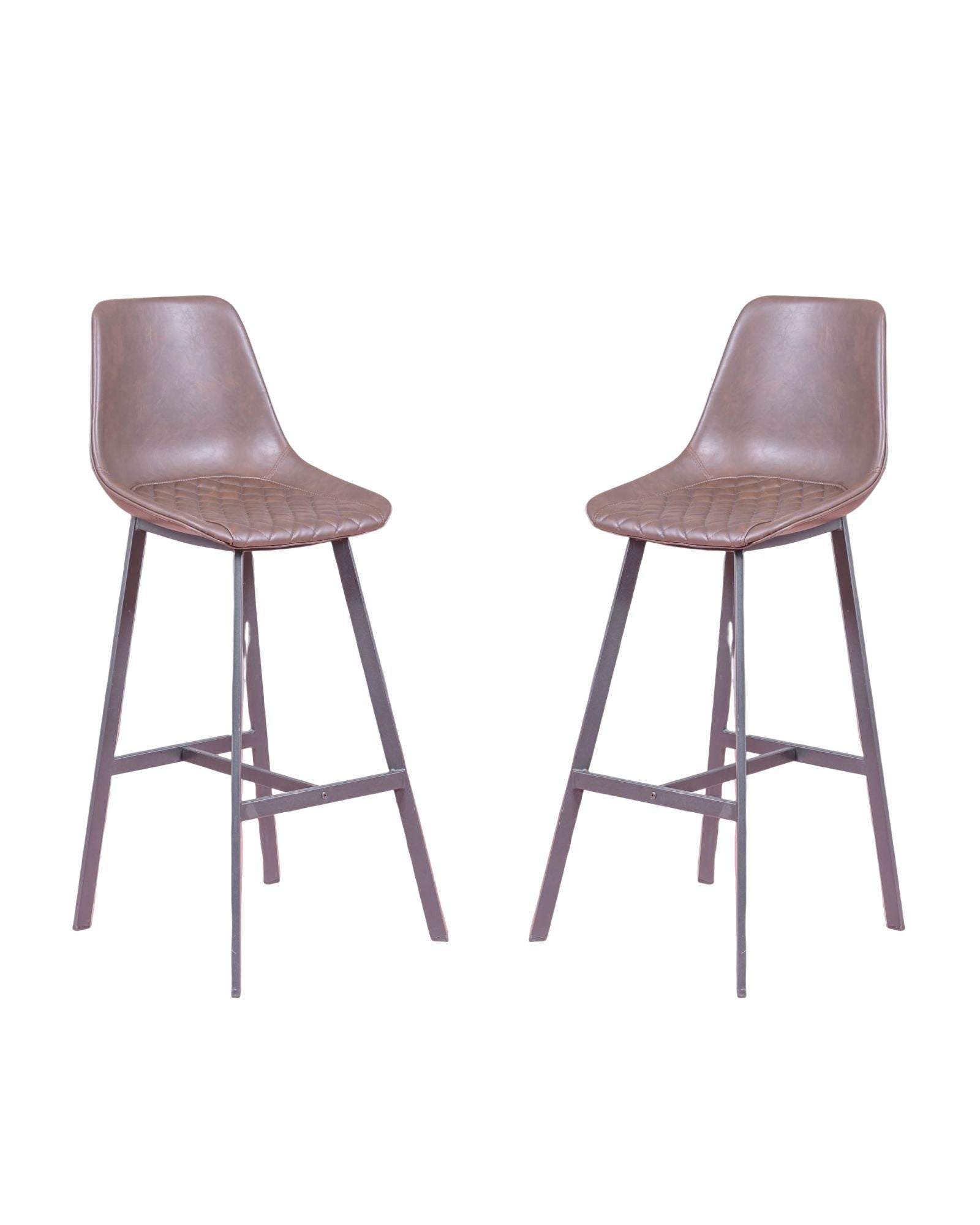 Pack de 2 taburetes altos con respaldo - Jules - Nest Dream - Marrón ...