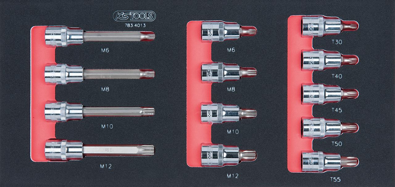 KS TOOLS SCS CHROMEplus 1/2" Module de douilles, Torx percé et XZN ...