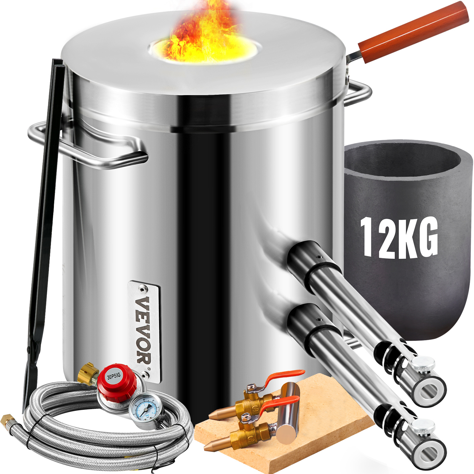VEVOR Four de Fusion Gaz 12kg 1482℃, Fusion & Forgeage, Kit Fonderie ...