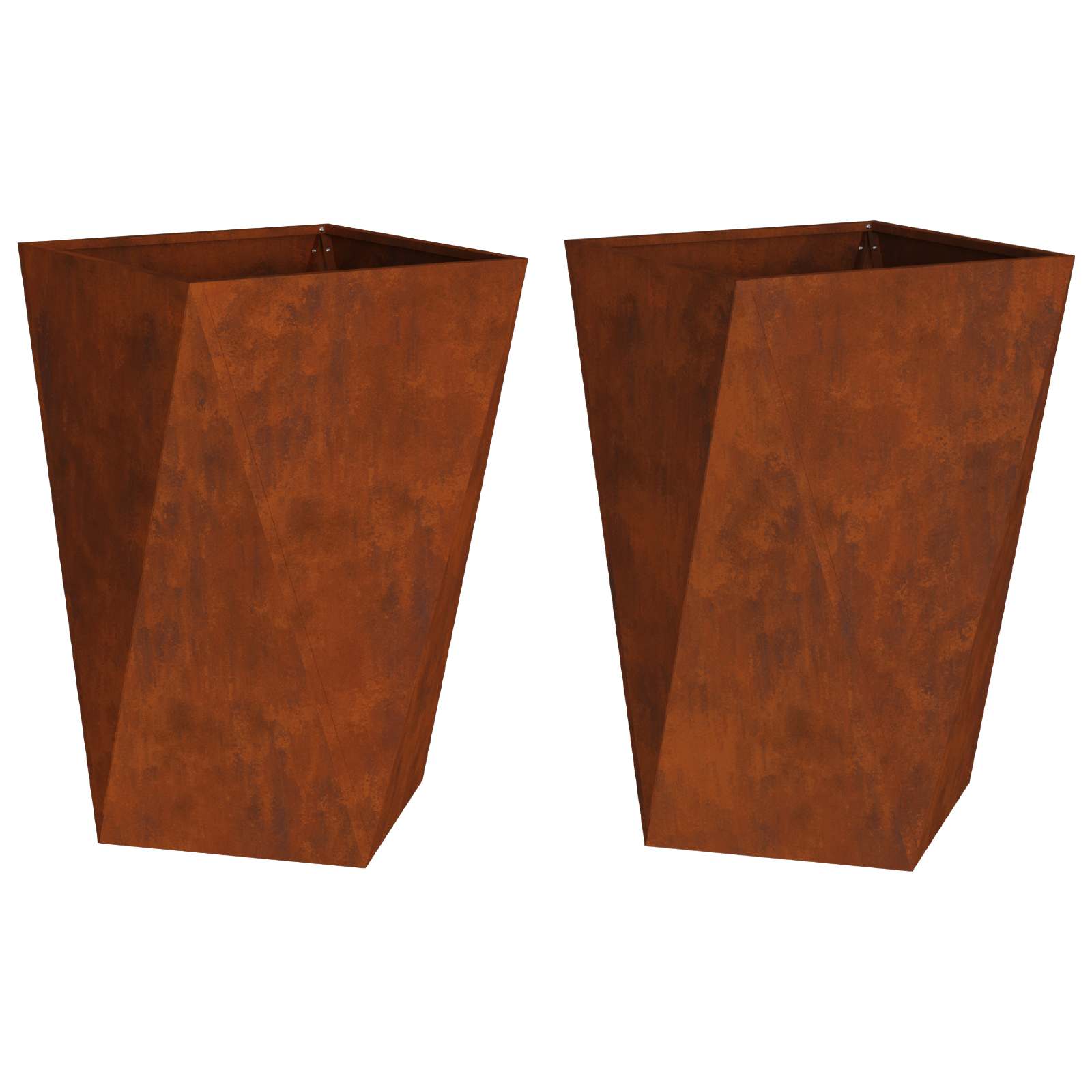 Jardinera，Macetero 2 uds Oxidado 50 x 50 x 75 cm Acero autopatinable ...