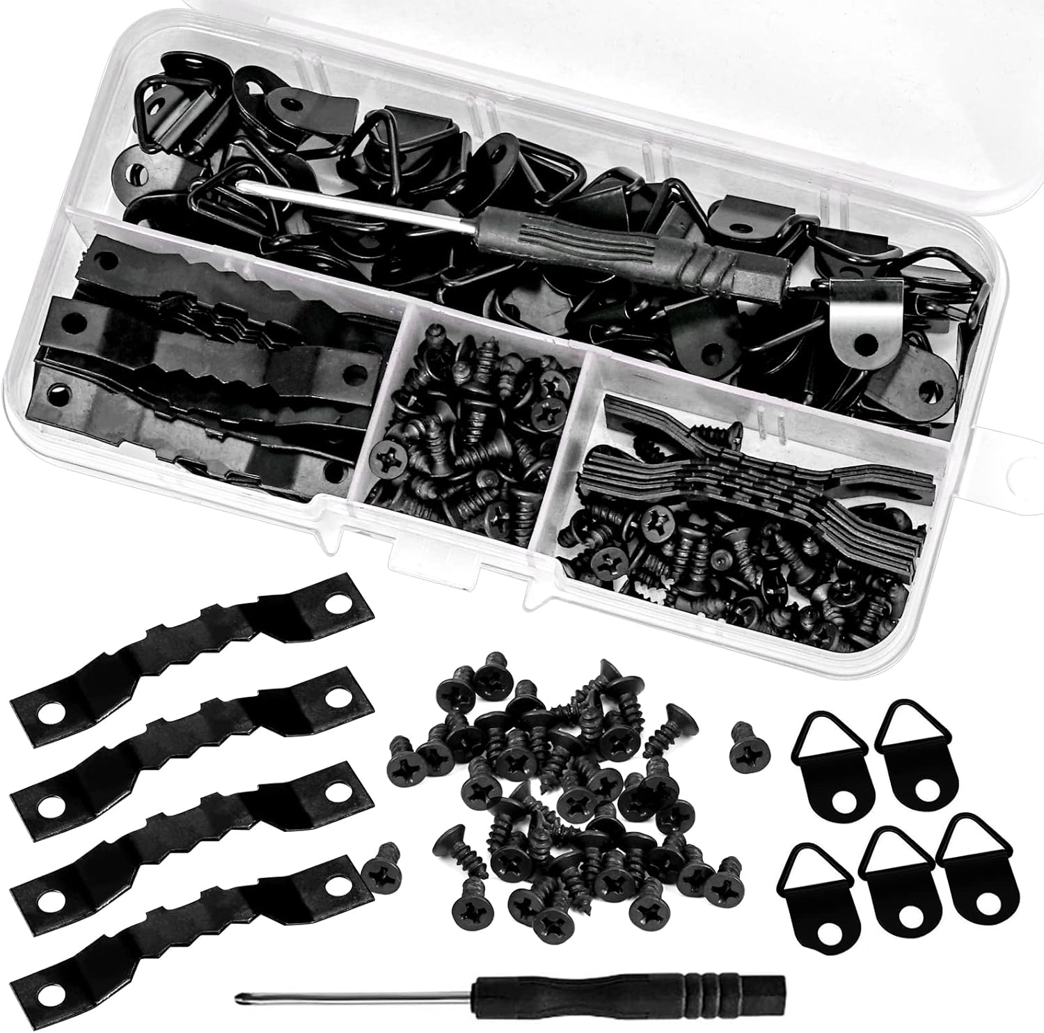 （Noir-or）252 Pcs Crochet Tableau Accroche Tableau en Métal Attache ...