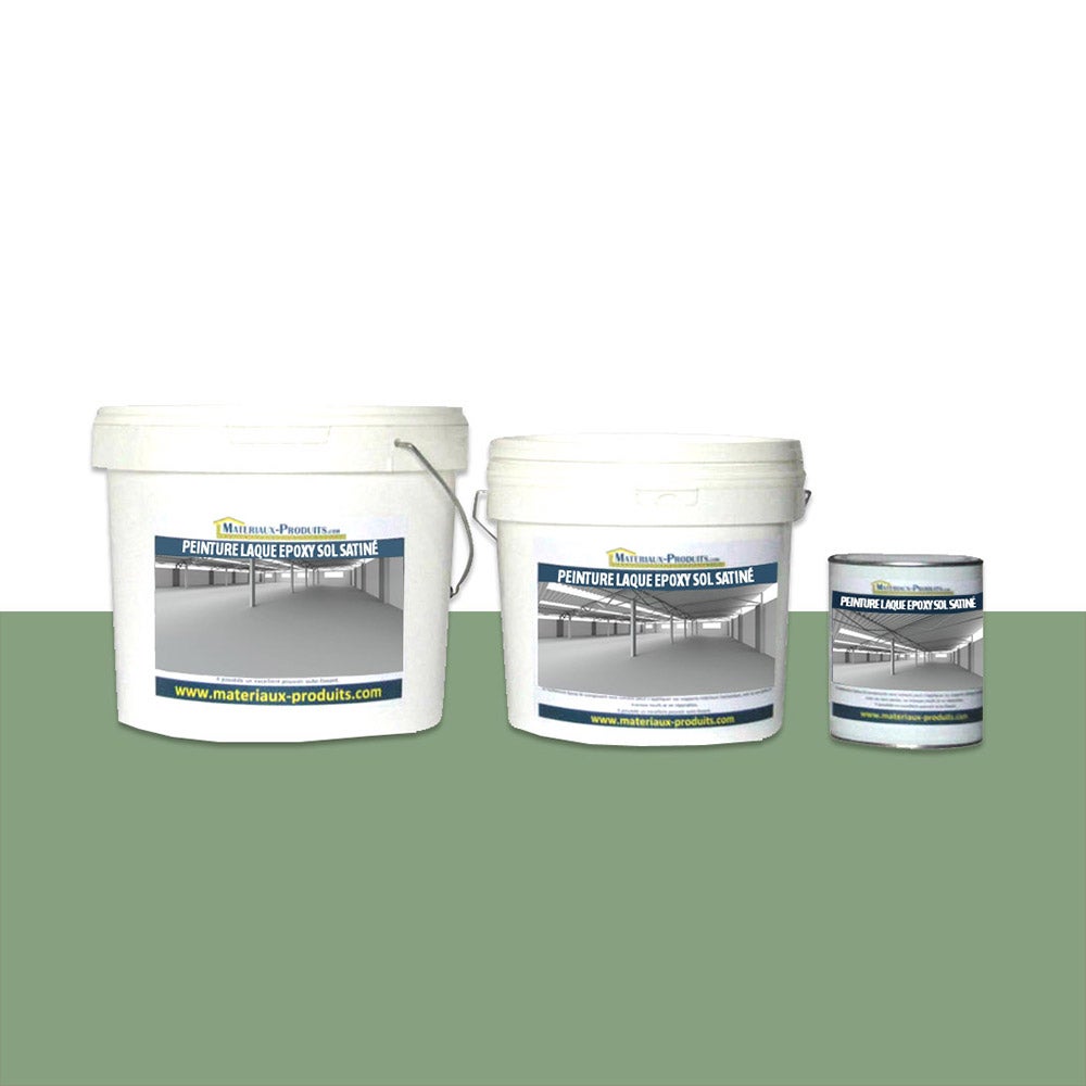 Peinture époxy sol et mur satinée Kit de 10 Kg Vert RAL 6021 - MATPRO ...