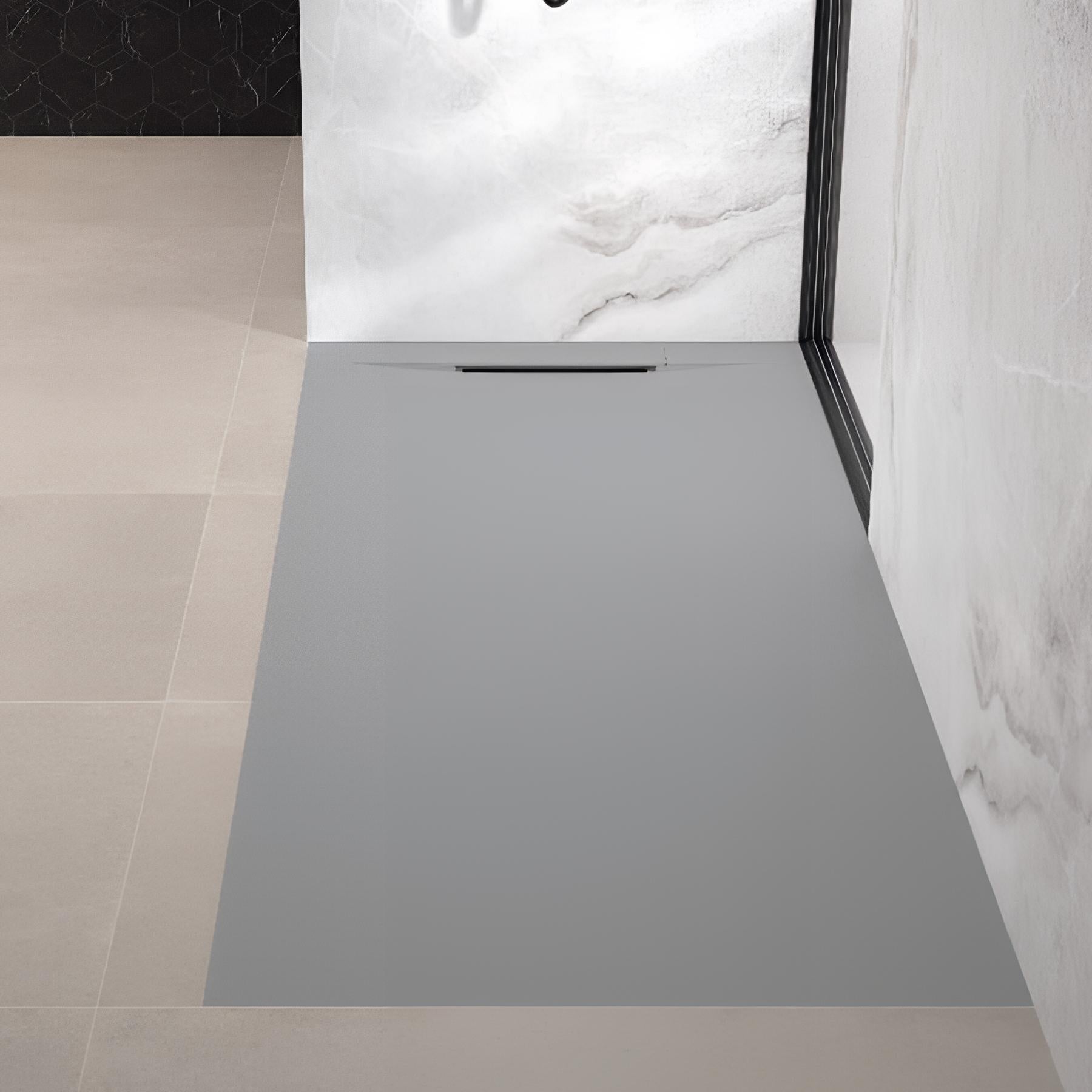 Receveur de douche Kinedo Kineline 160x90 gris pierre texture granit ...