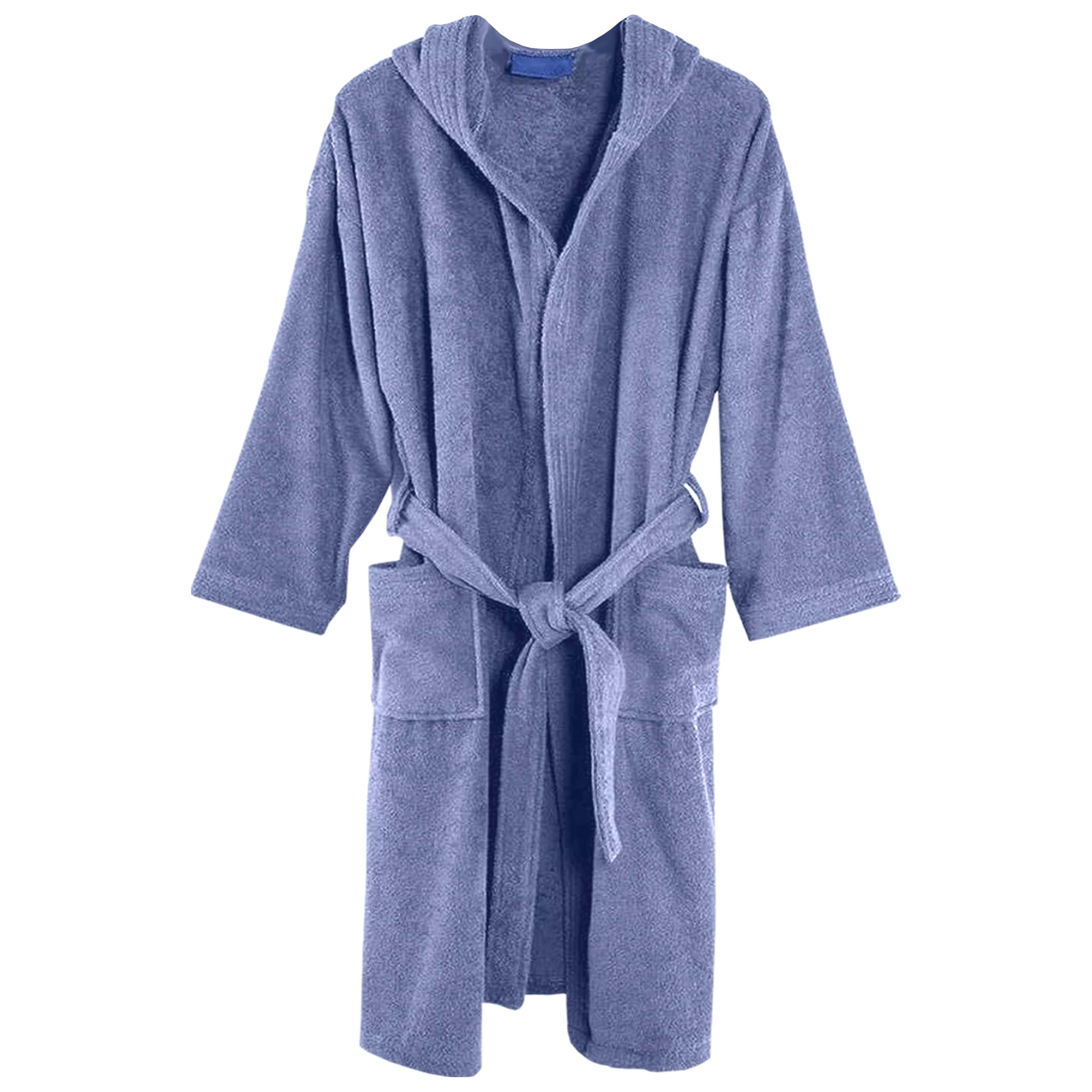 Accappatoio Spugna Unisex con Cappuccio e Tasche Blu Royal - XXL ...