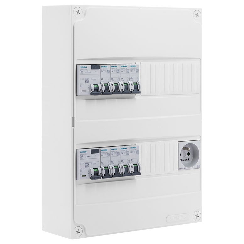 Tableau électrique prééquipé Siemens, 2 rangées 26 modules, 8 ...