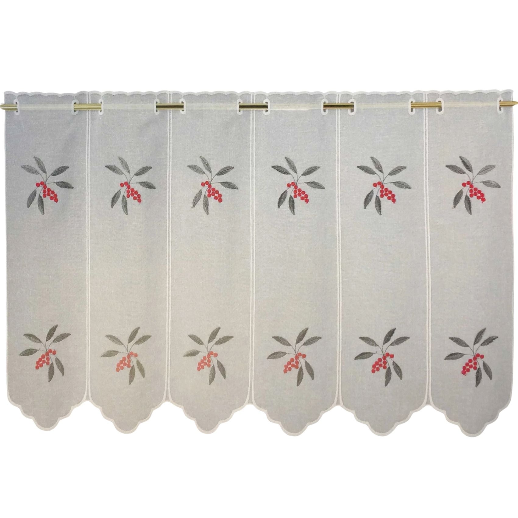 Brise bise brodé baie colorée - Rouge - 90x45 cm - Polyester | Leroy Merlin