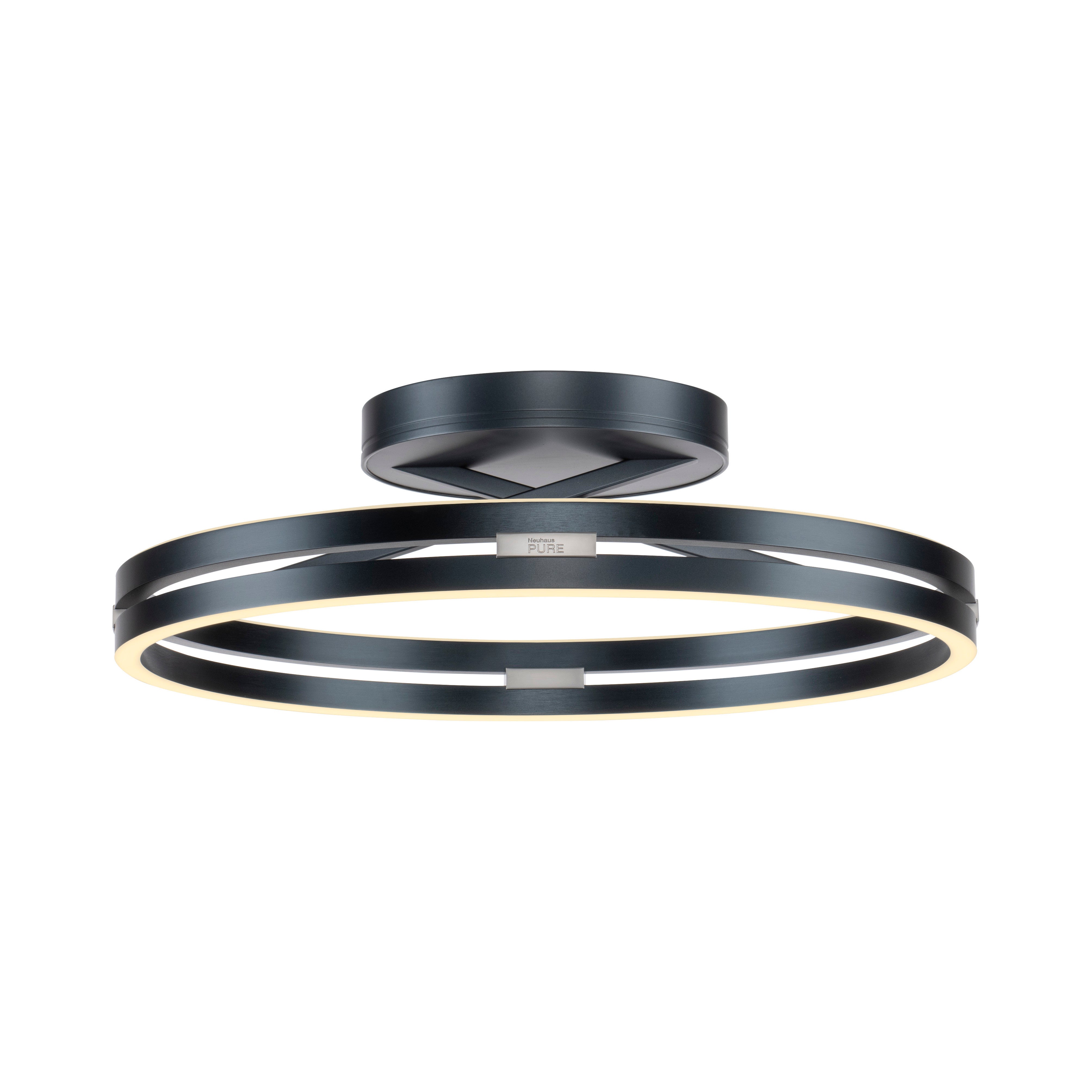 Plafonnier gris Ø60 LED 42W télécommande PURE LOOP Paul | Leroy Merlin