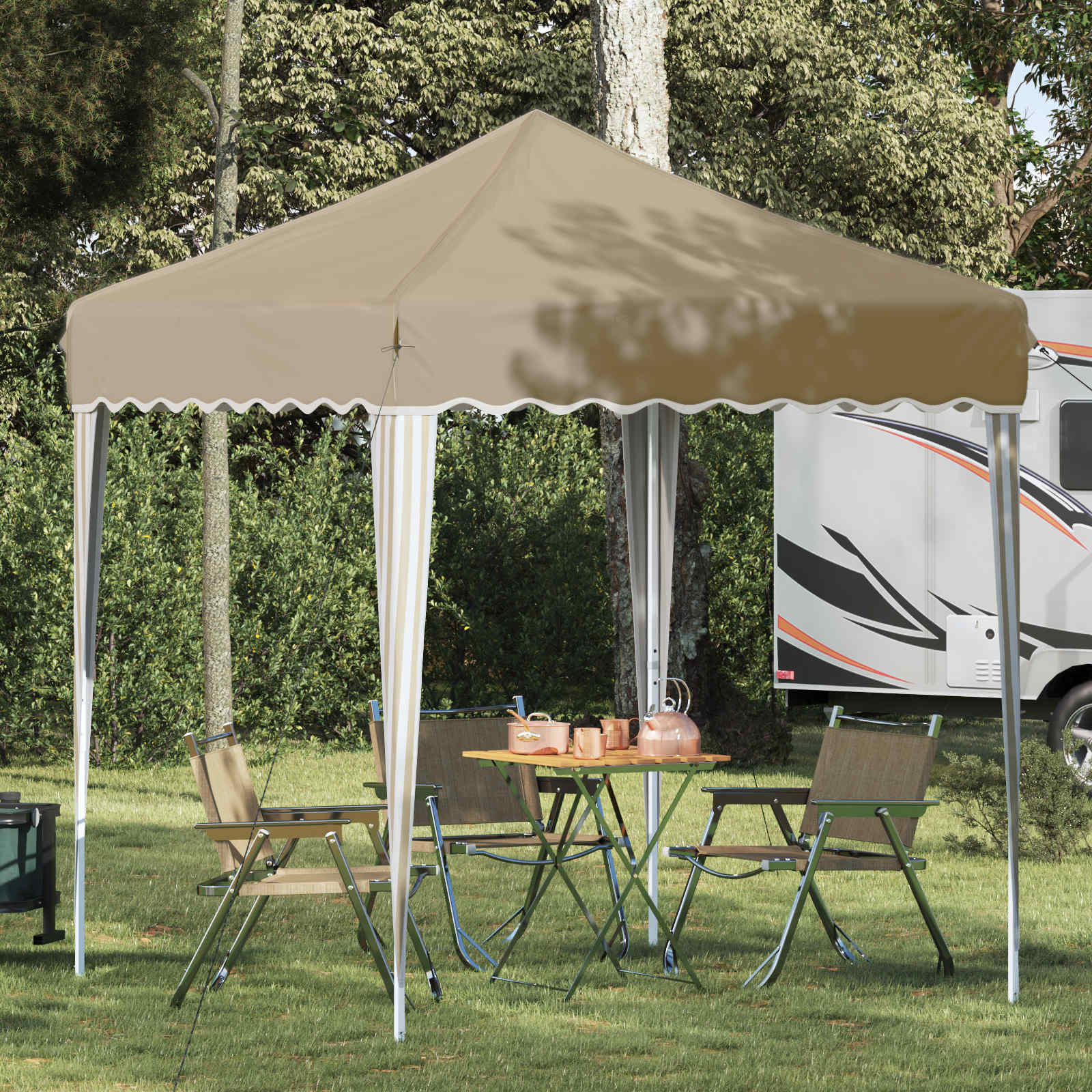 Tenda da festa a montaggio rapido, color crema, 195 x 195 x 245 cm ...