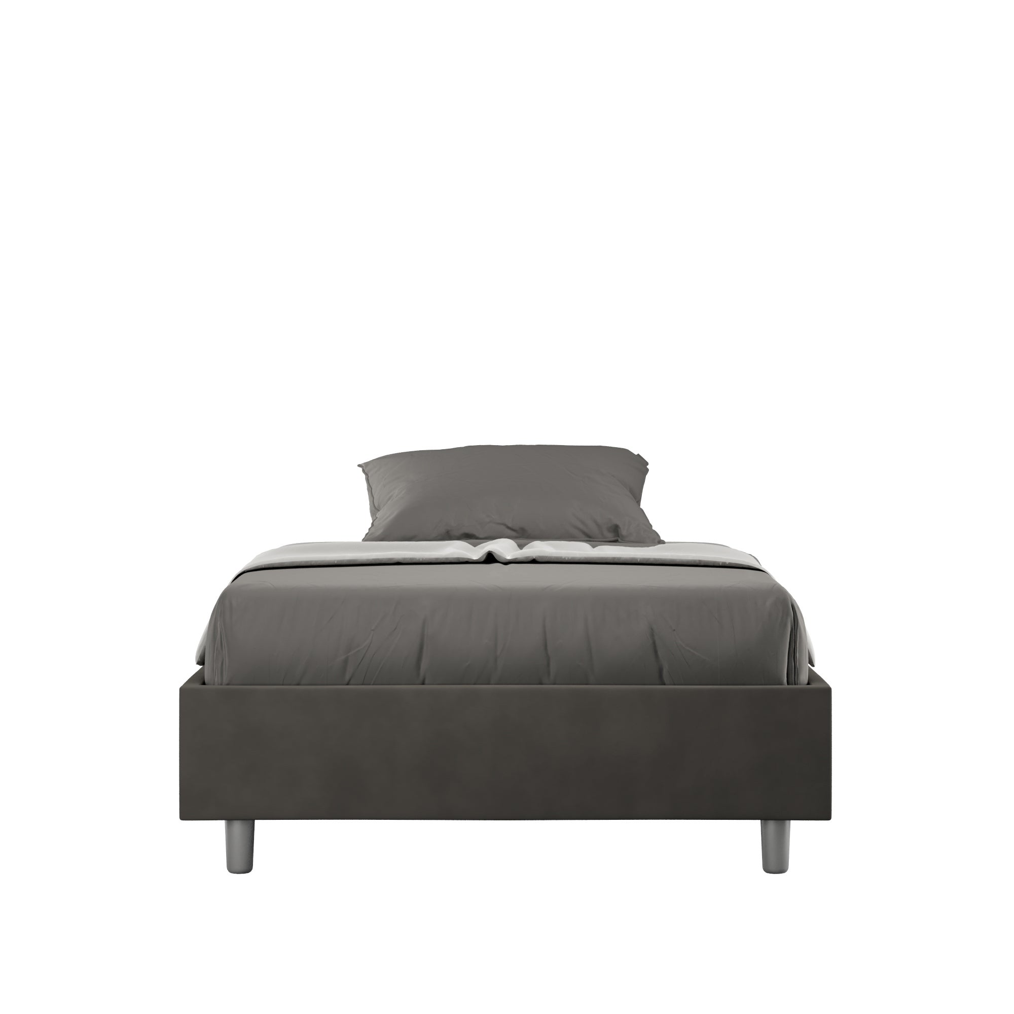 Lit Azelia Sommier 100x200 avec sommier gris | Leroy Merlin