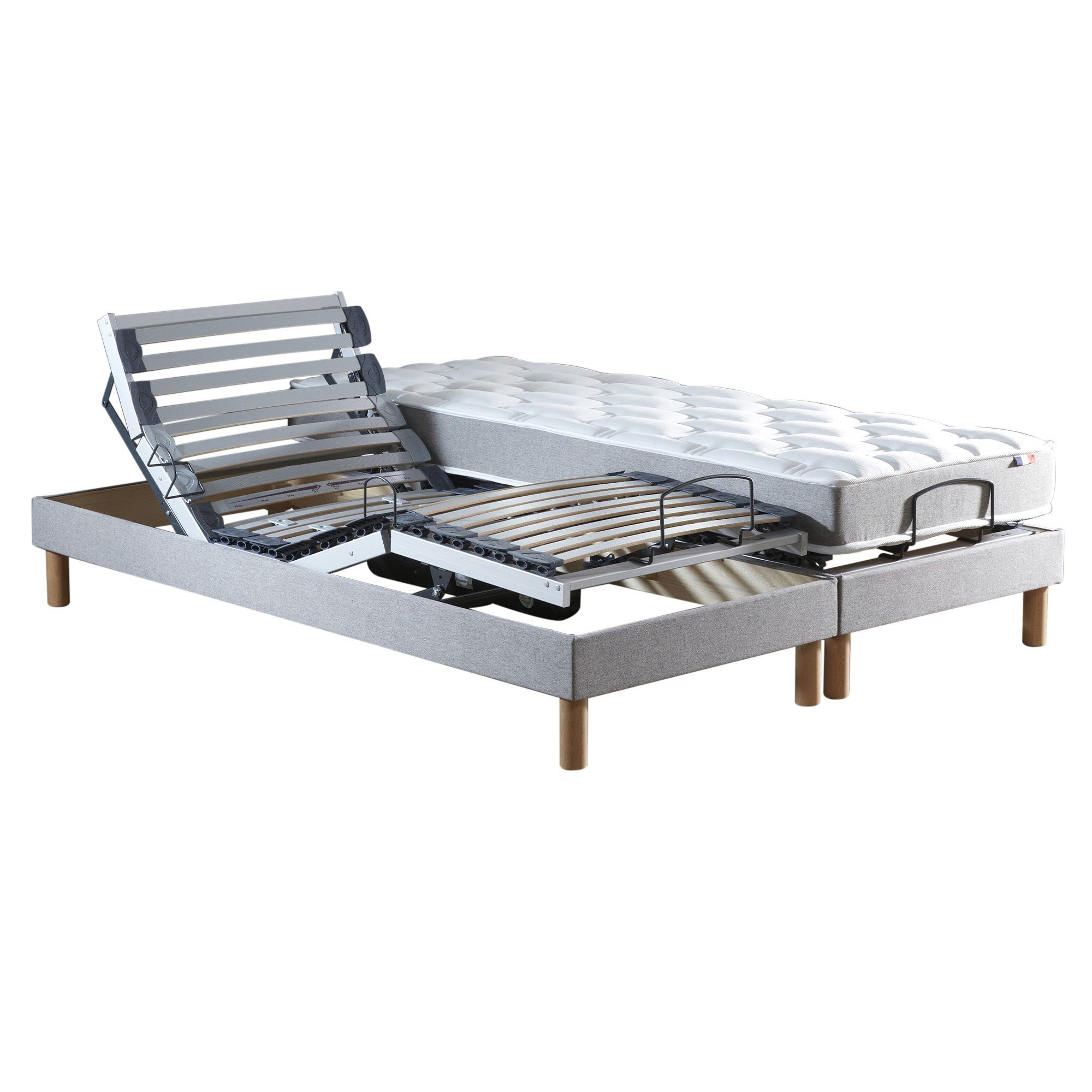 Relaxation multi-lattes matelas mousse HR35 gris clair 2x90x200 | Leroy ...