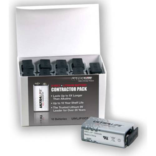 Ultralife U9VL-J-P 6LR61 Pile 6LR61 (9V) lithium 1200 mAh 9 V 10 pc(s ...