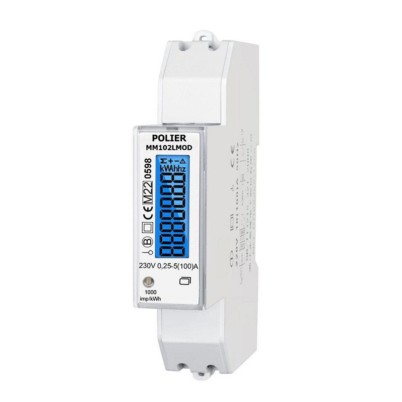 Compteur modulaire monophasé Polier - 100A - Modbus - Affichage LCD ...