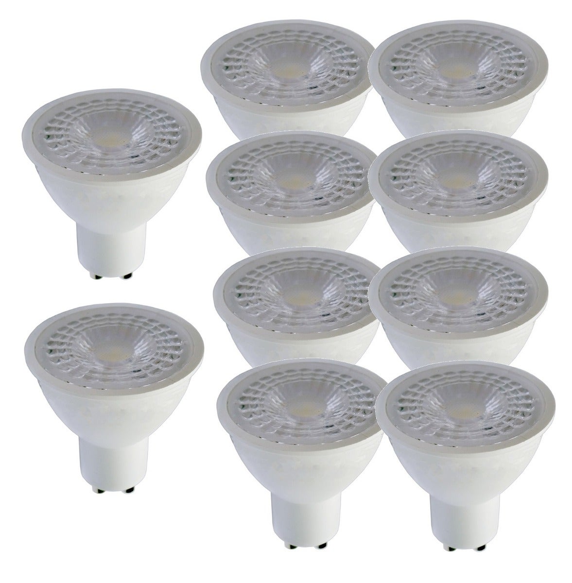 Pack de 10 Ampoules Led GU10 7W Blanc Chaud 500 Lumens 38° | Leroy Merlin