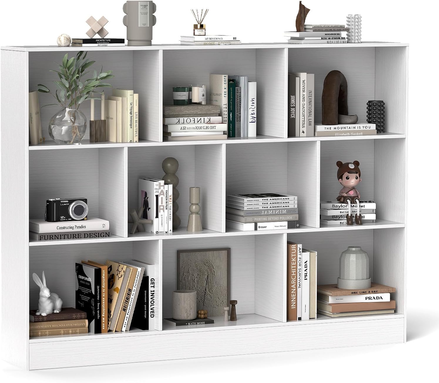 COSTWAY Bibliothèque Étagère à 10 Compartiments Ouverts, Meuble de ...