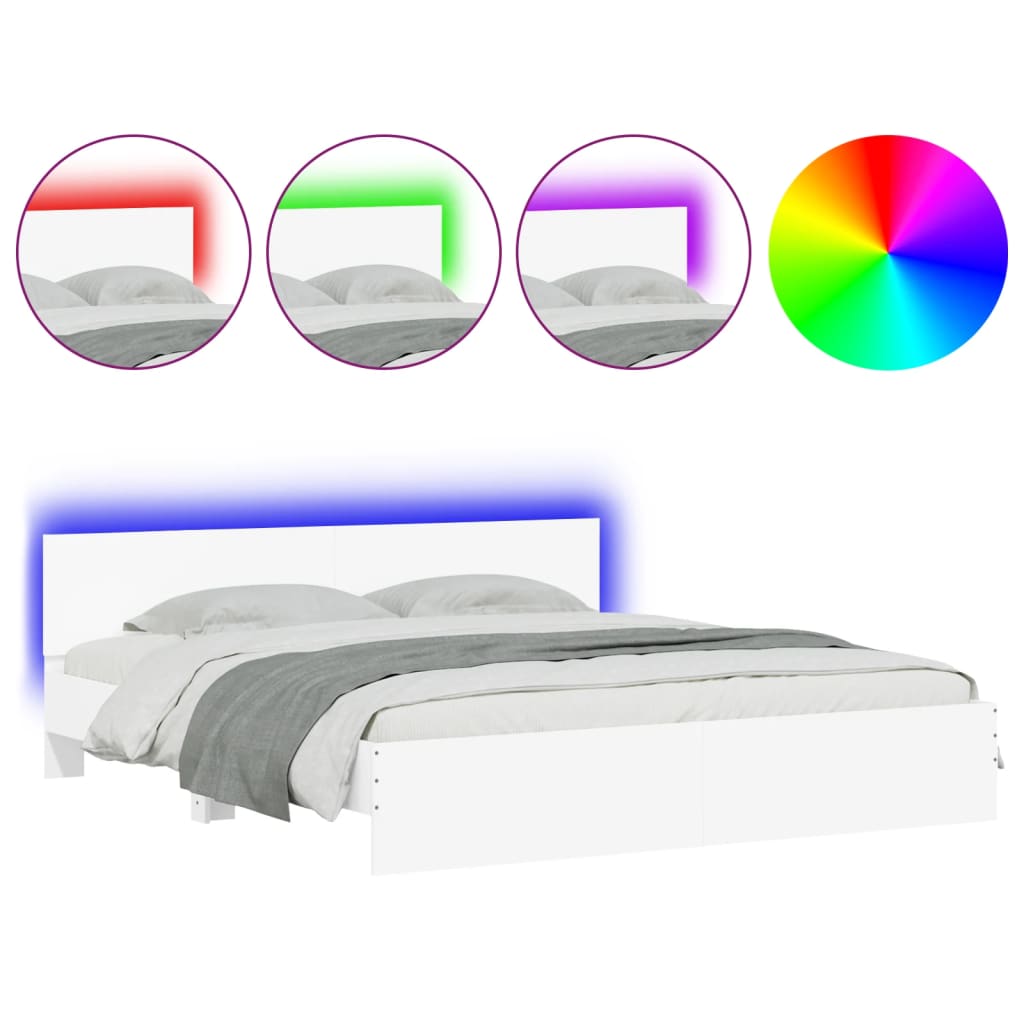 Struttura letto con LED senza materasso bianco 180x200 cm | Leroy Merlin