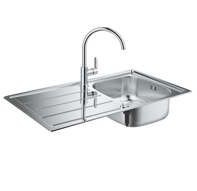 Grohe K200, lavello incasso + miscelatore monocomando, cromato ...