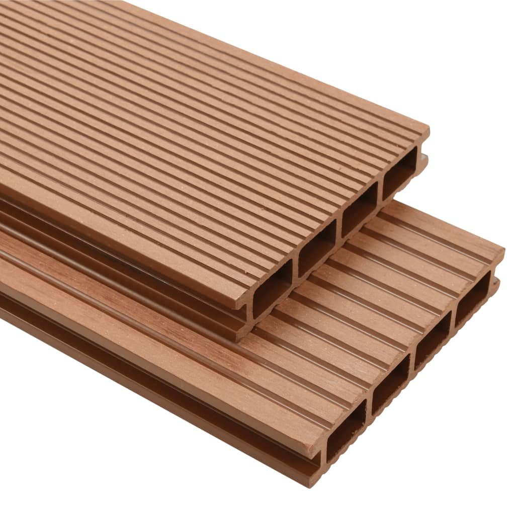 Panneaux de terrasse WPC avec accessoires 40 m² 4 m Marron | Leroy Merlin