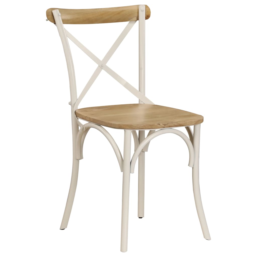 Lot de 6 Chaise de salon | Chaises à dossier croisé blanc bois de ...