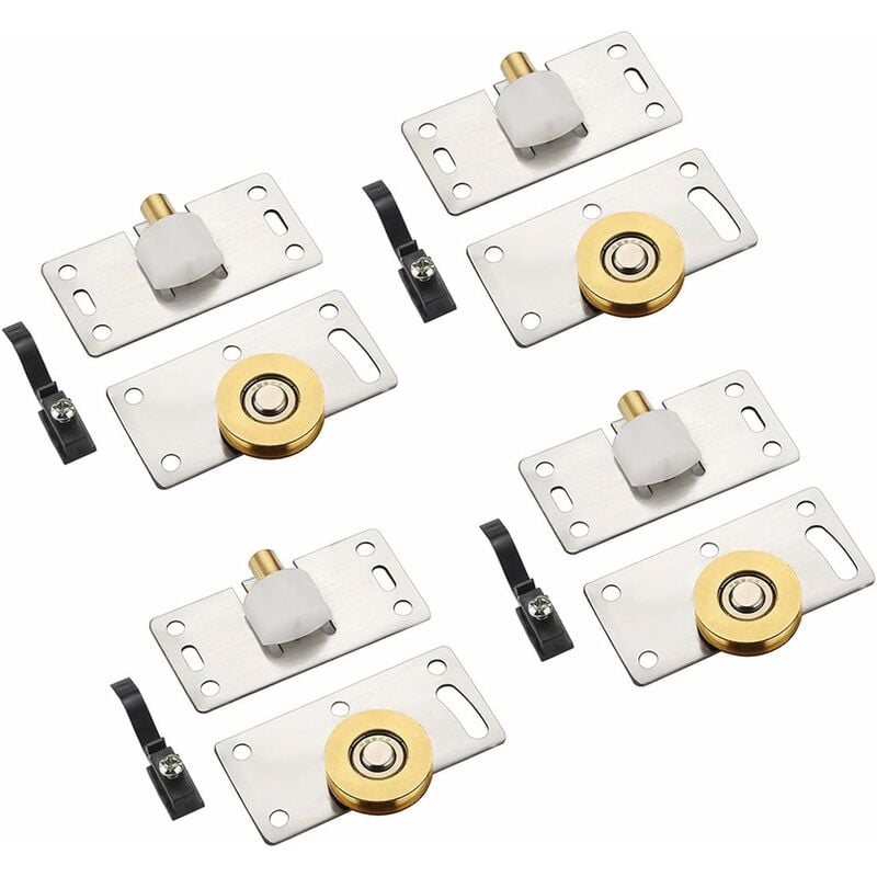 4 Paires Roulettes de Porte Coulissante Placard la Porte Poulie ...