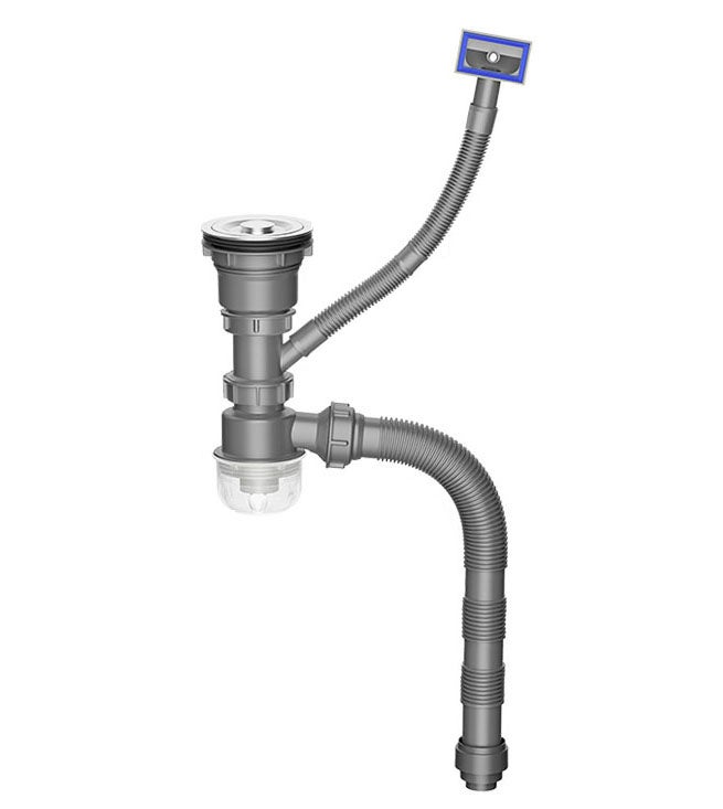 Siphon de cuisine, demi-godet en acier 110/201, tube 50, simple rainure ...