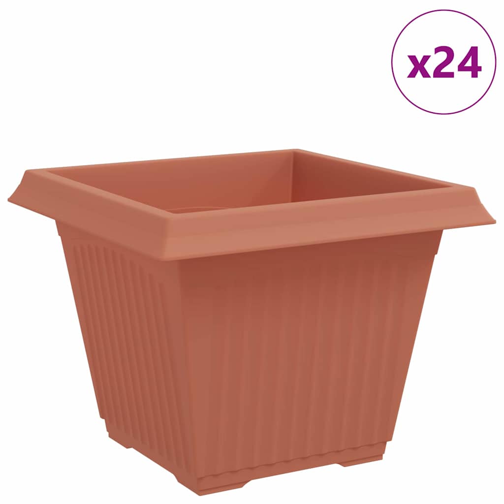 Jardinière | Pot de Fleurs Carré 24 pcs Rouge brique 43 x 43 x 33,5 cm ...