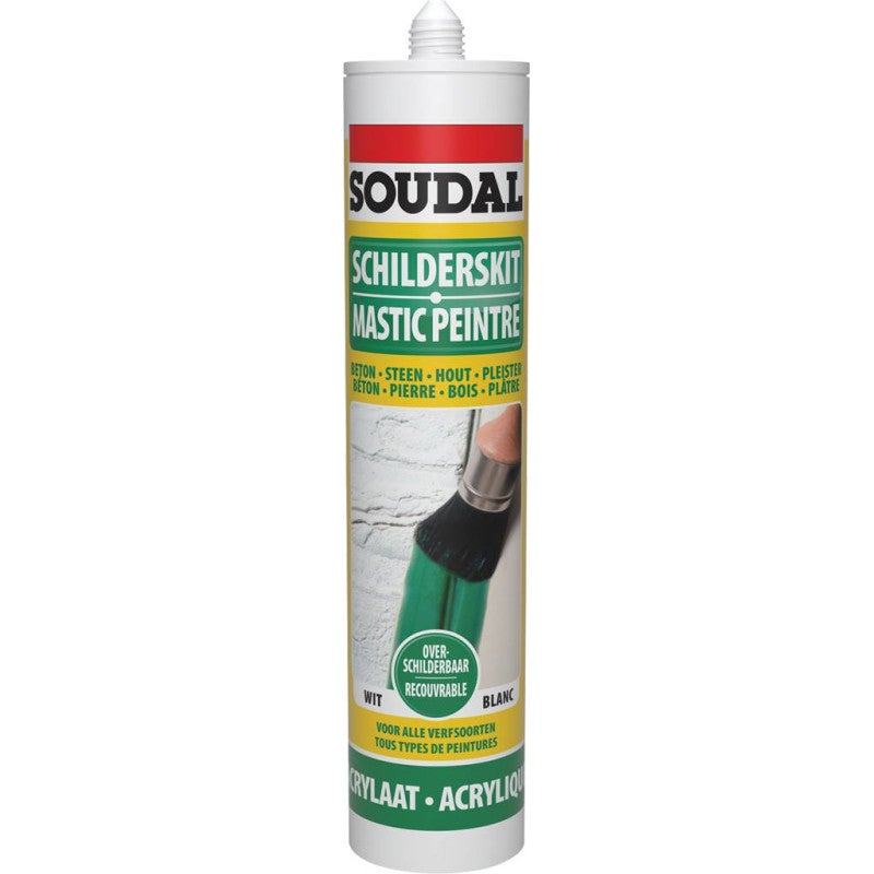 Mastic peintre - Soudal - Cartouche de 290 ml Blanc | Bricoman