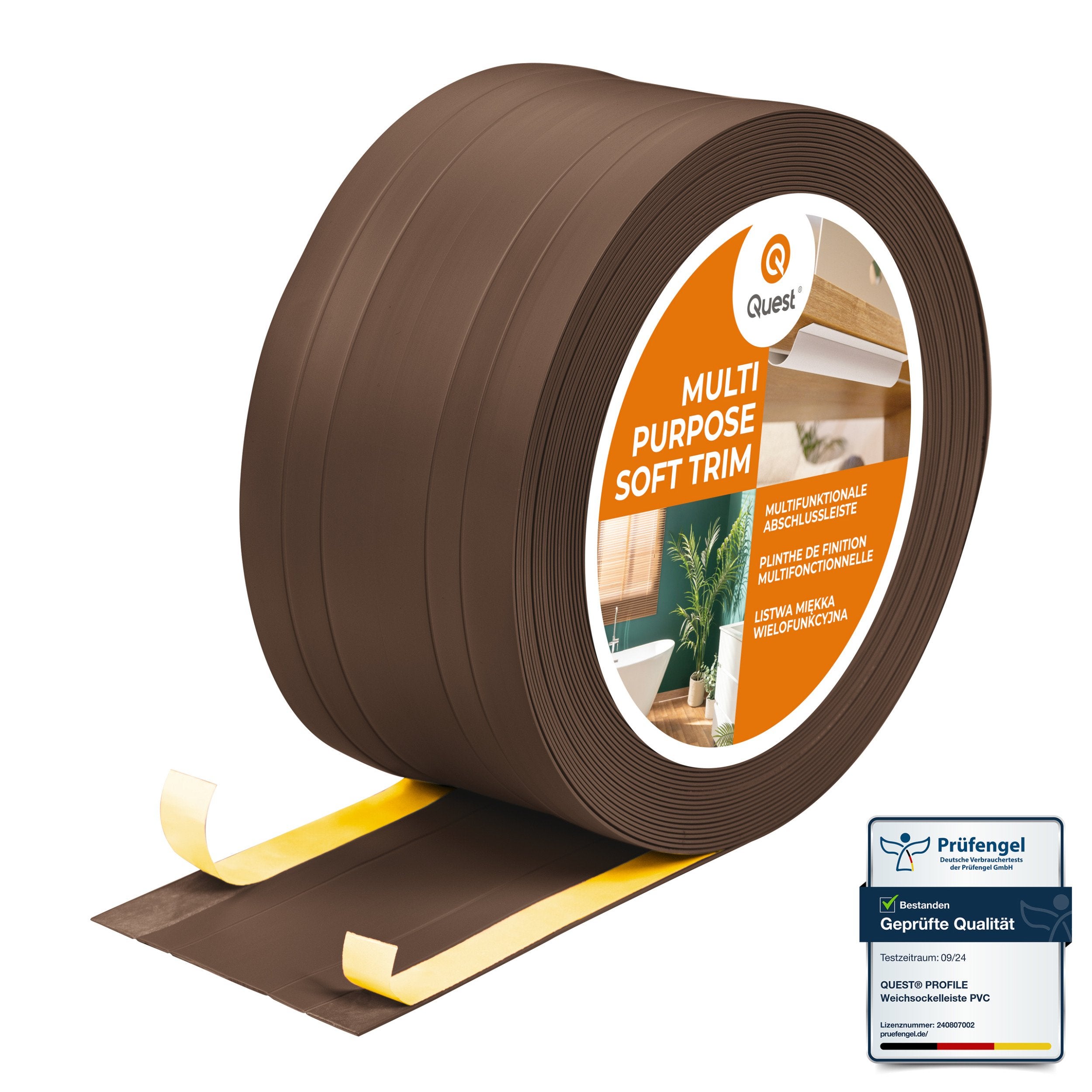 QUEST Plinthe de finition W4 en PVC 2-en-1 110mm, 25m, baguette ...
