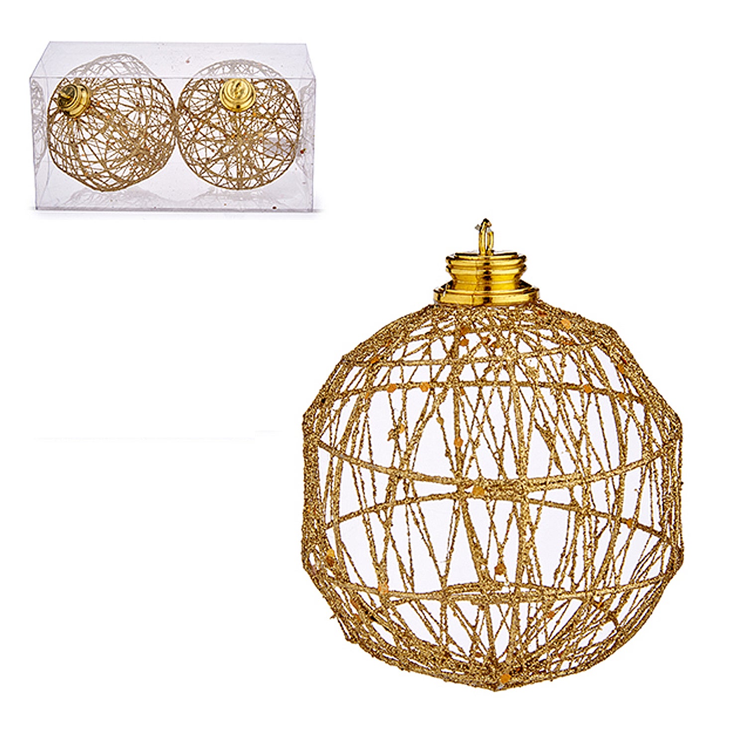 Confezione da due palline fustellate di Natale. 10x10x10 cm. Colore ...