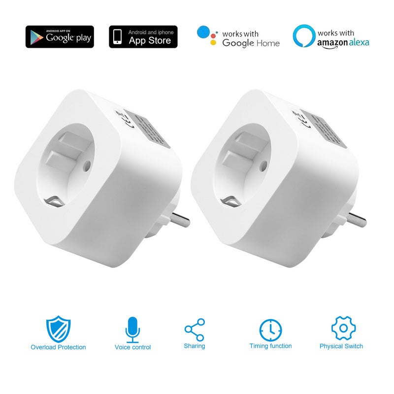 2X Prise intelligente Mini pour Google Home Plug Smart Home Socket ...