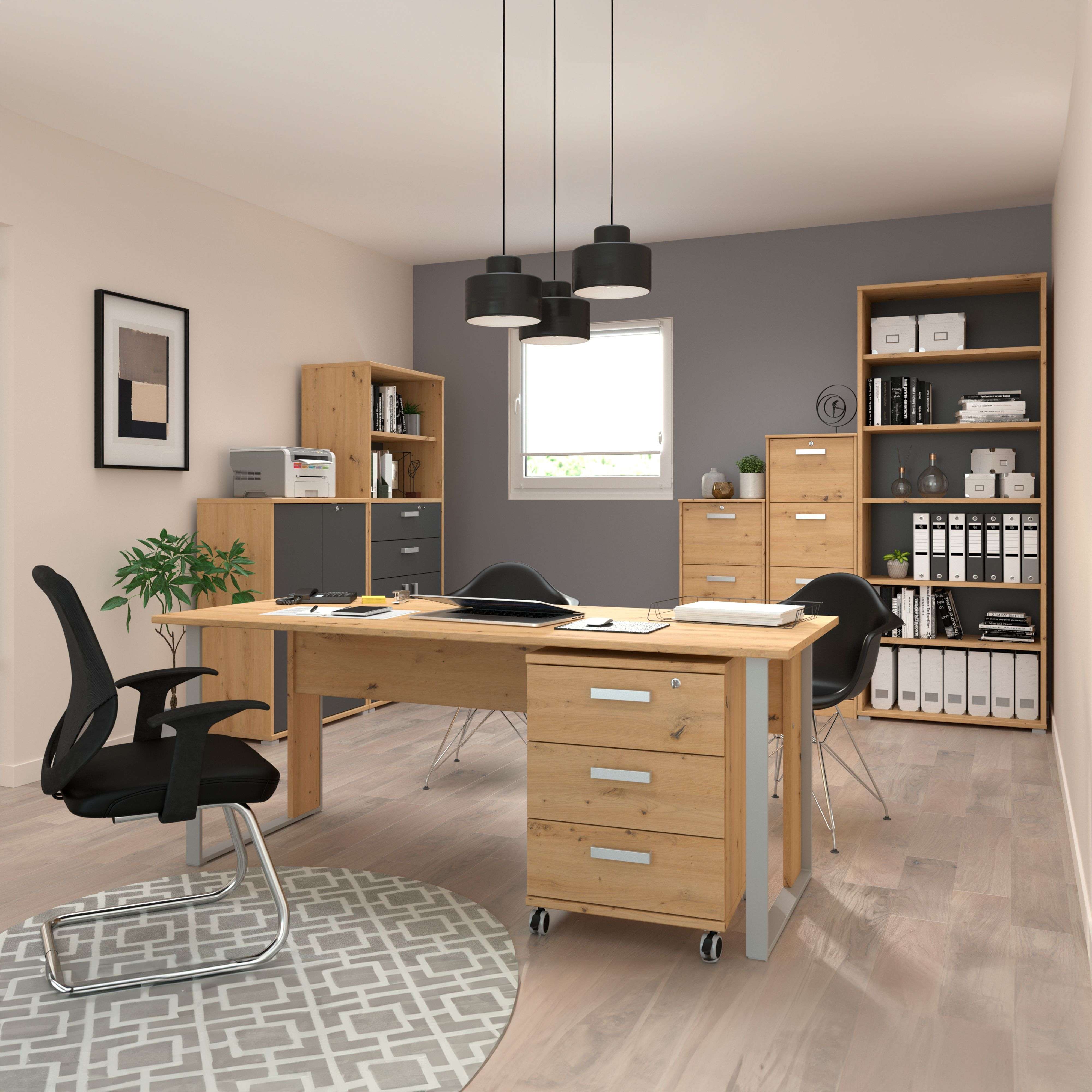 Pack de Muebles de Oficina Venture Estilo Funcional con Escritorio, 3 ...